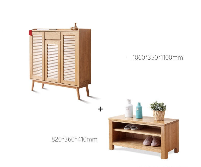 Oak solid wood Shoe Cabinet