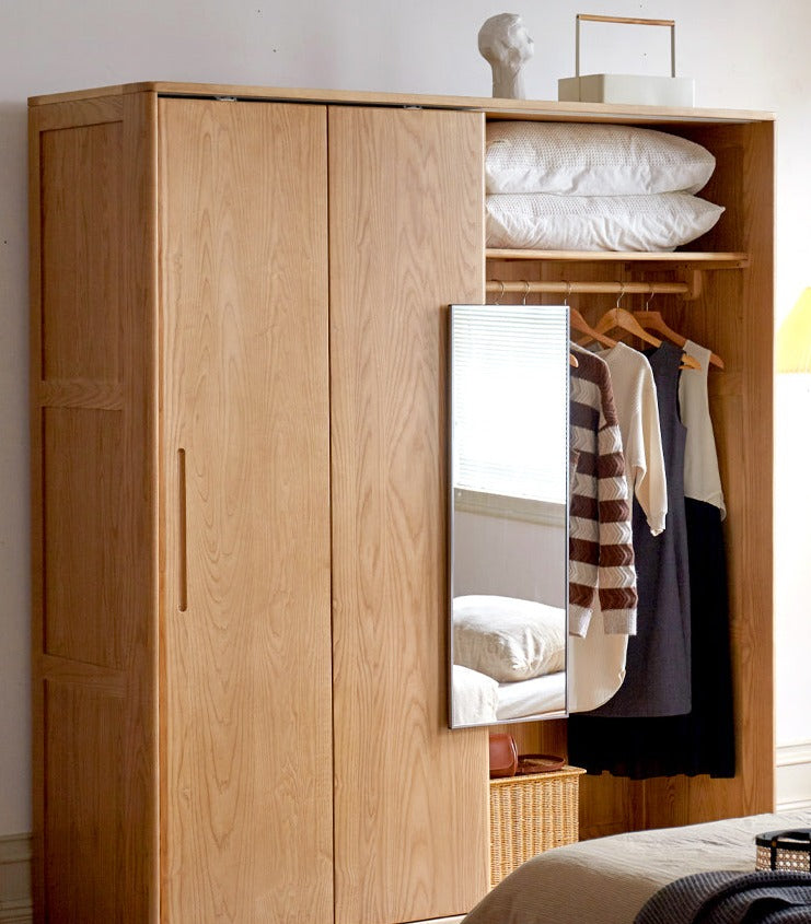 Oak, Ash solid wood wardrobe sliding door: