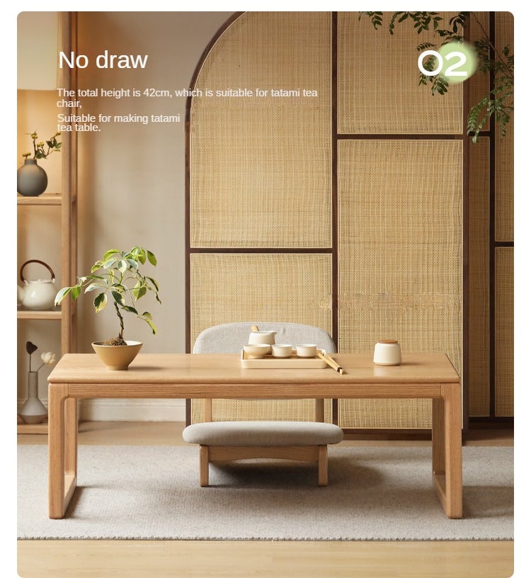 Oak, Black Walnut solid wood Japanese style coffee table