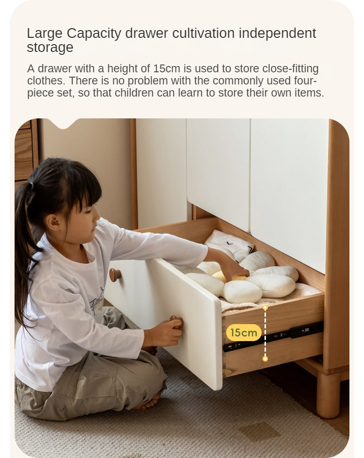 Beech solid wood Kids wardrobe