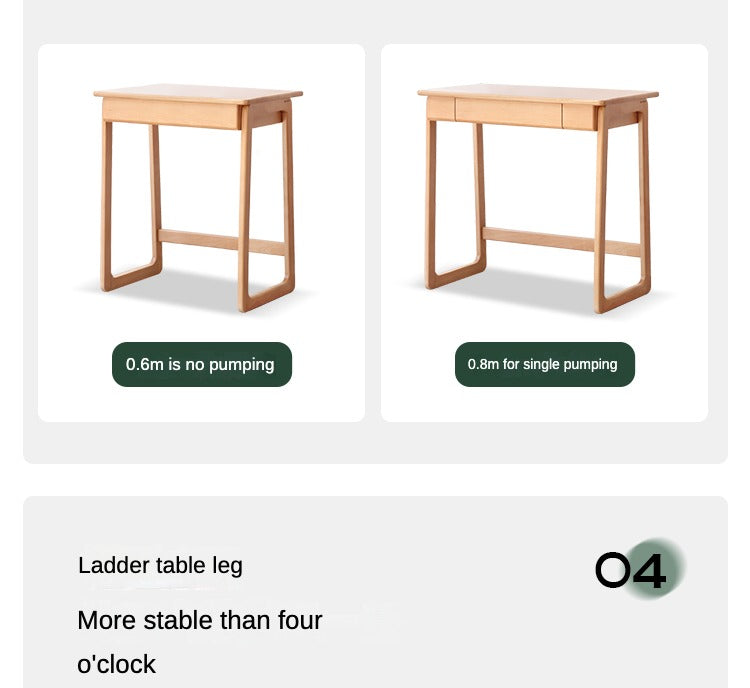 Beech solid wood small desk