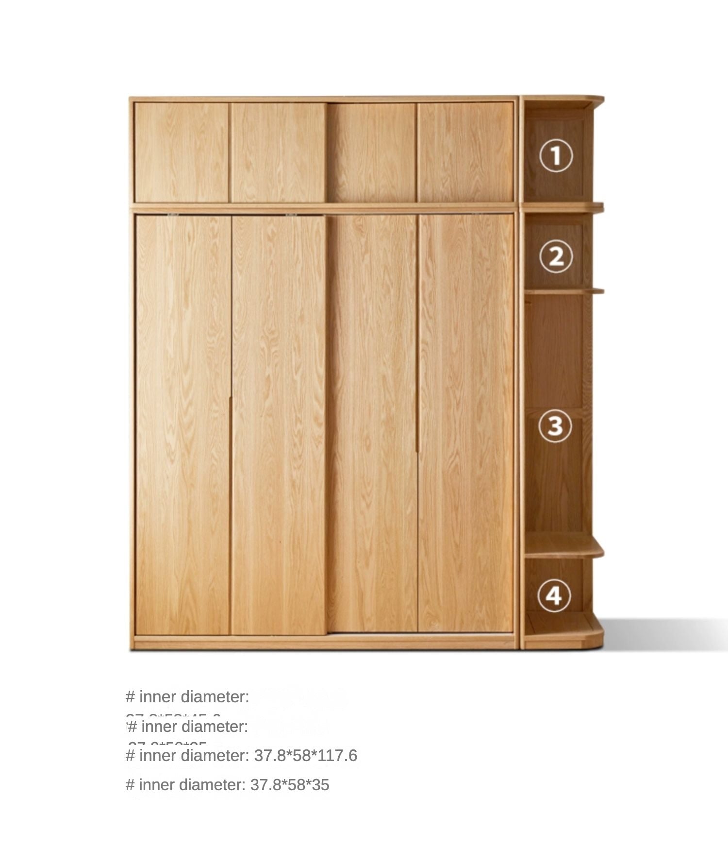Oak solid wood Wardrobe sliding door