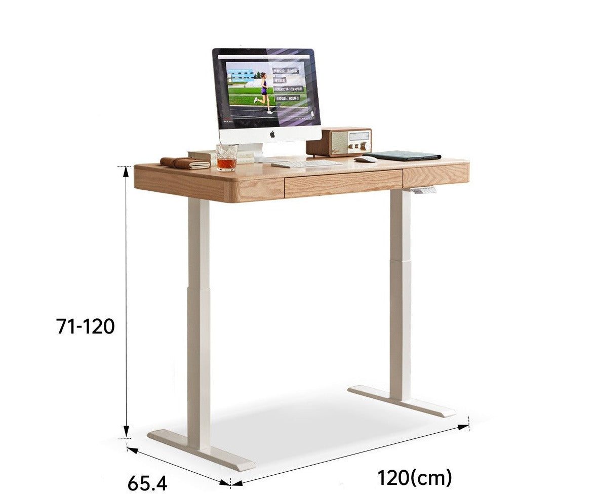 Oak Solid Wood Elevating Electric Multifunctional Standing Desk