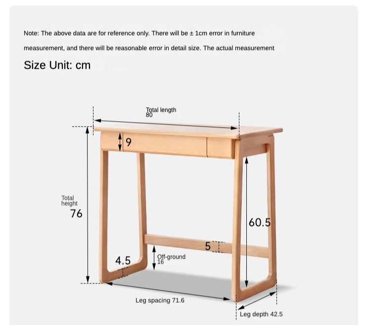Beech solid wood small desk