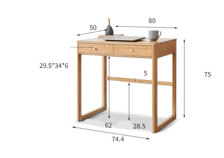 Oak solid wood Small office desk )