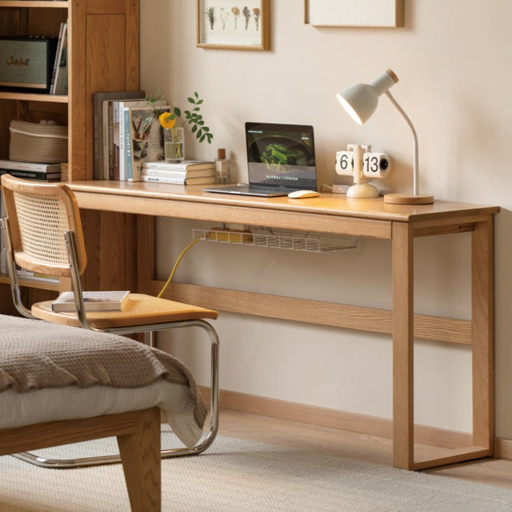Oak, Poplar Solid wood long narrow desk: