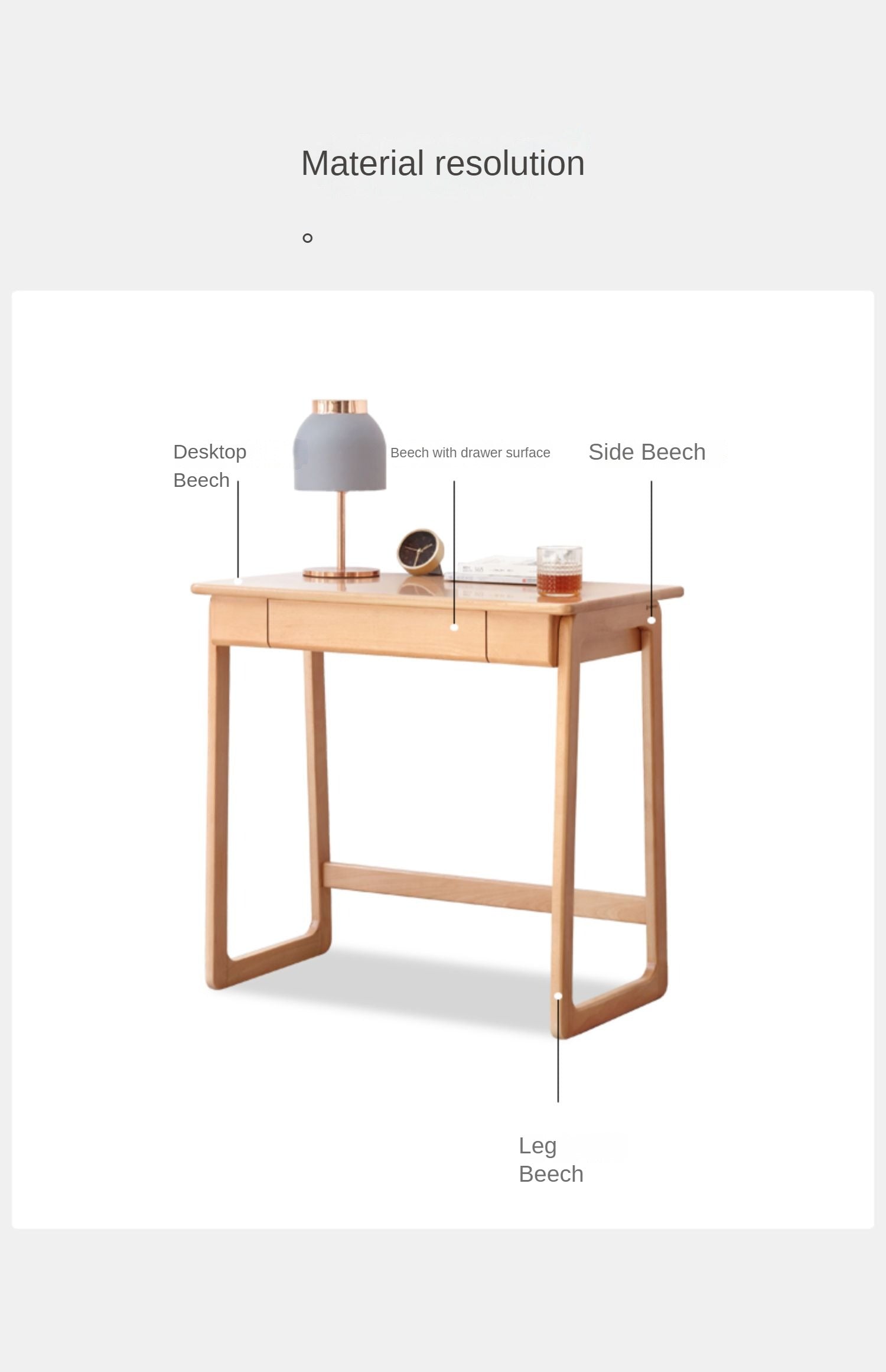 Beech solid wood small desk