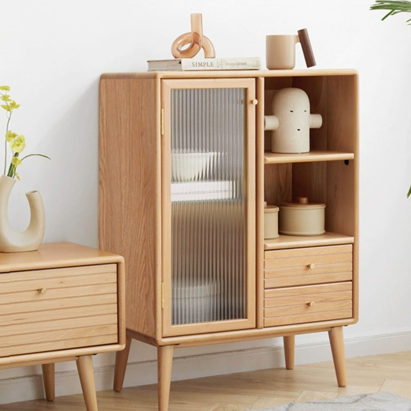 Oak Solid Wood Side Cabinet