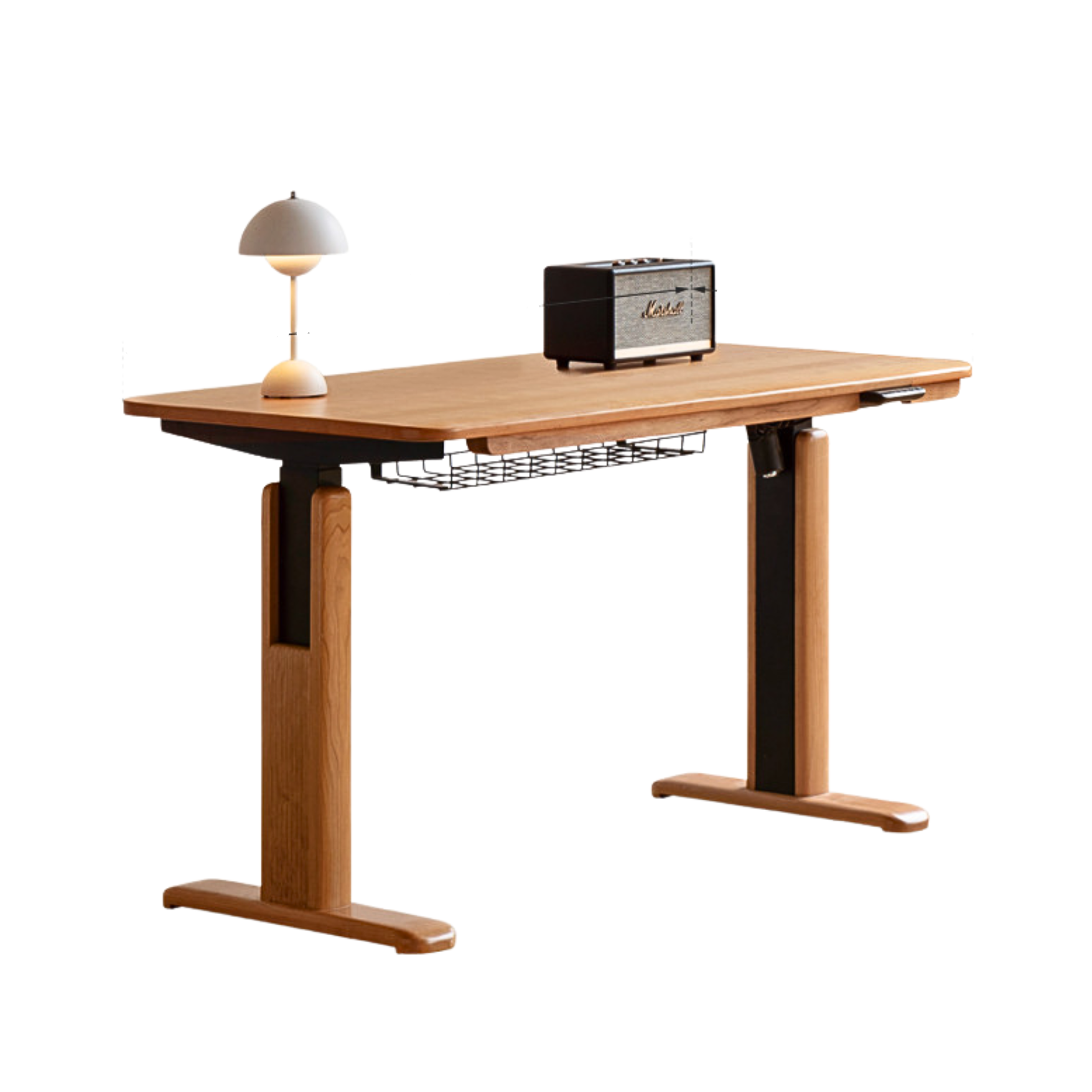 Cherry Wood Electric Elevating Desk)