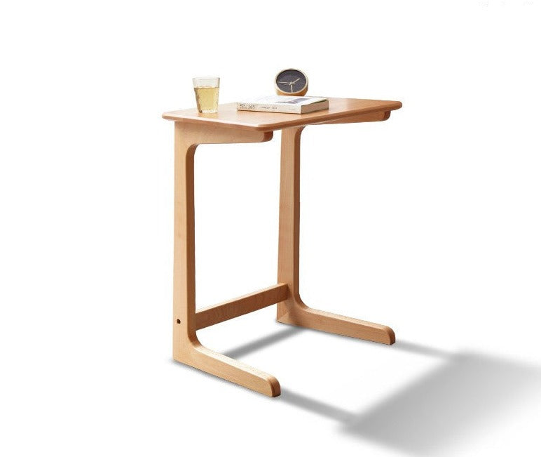 Oak Solid wood C-shaped side table-