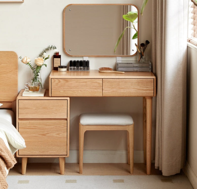 Oak solid wood retractable dressing table modern: