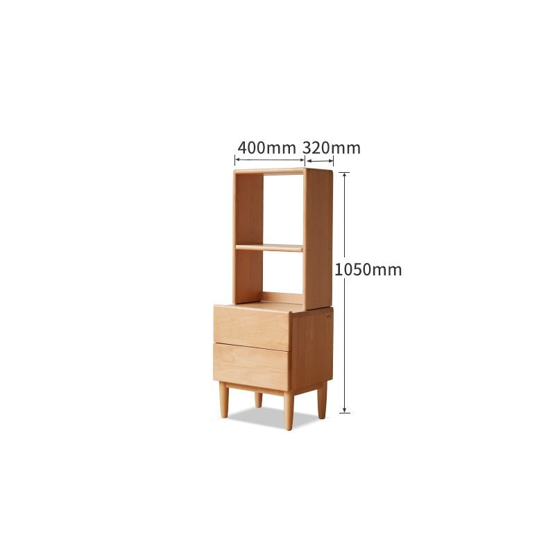 Beech solid wood bedside table and elevated storage rack, bedside ...