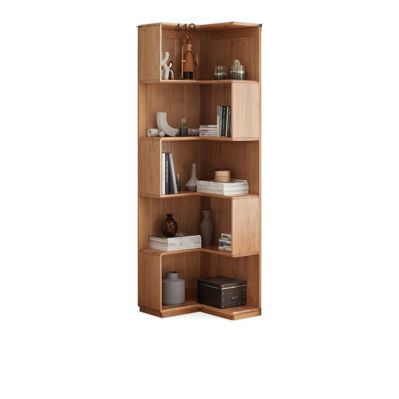 Oak Solid Wood corner bookcase: