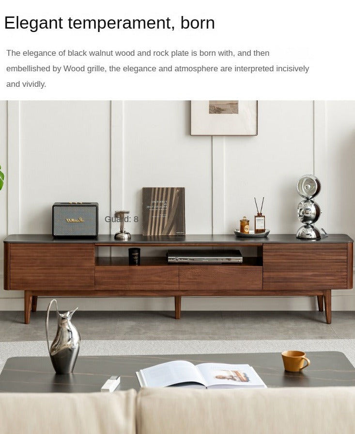 Black Walnut solid wood slate TV stand: