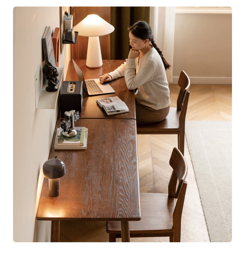 Oak solid wood Double Office desk )