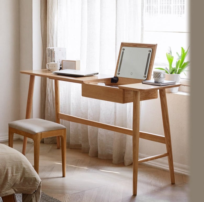 Oak solid wood Office desk and Dressing tables 2-in-1)