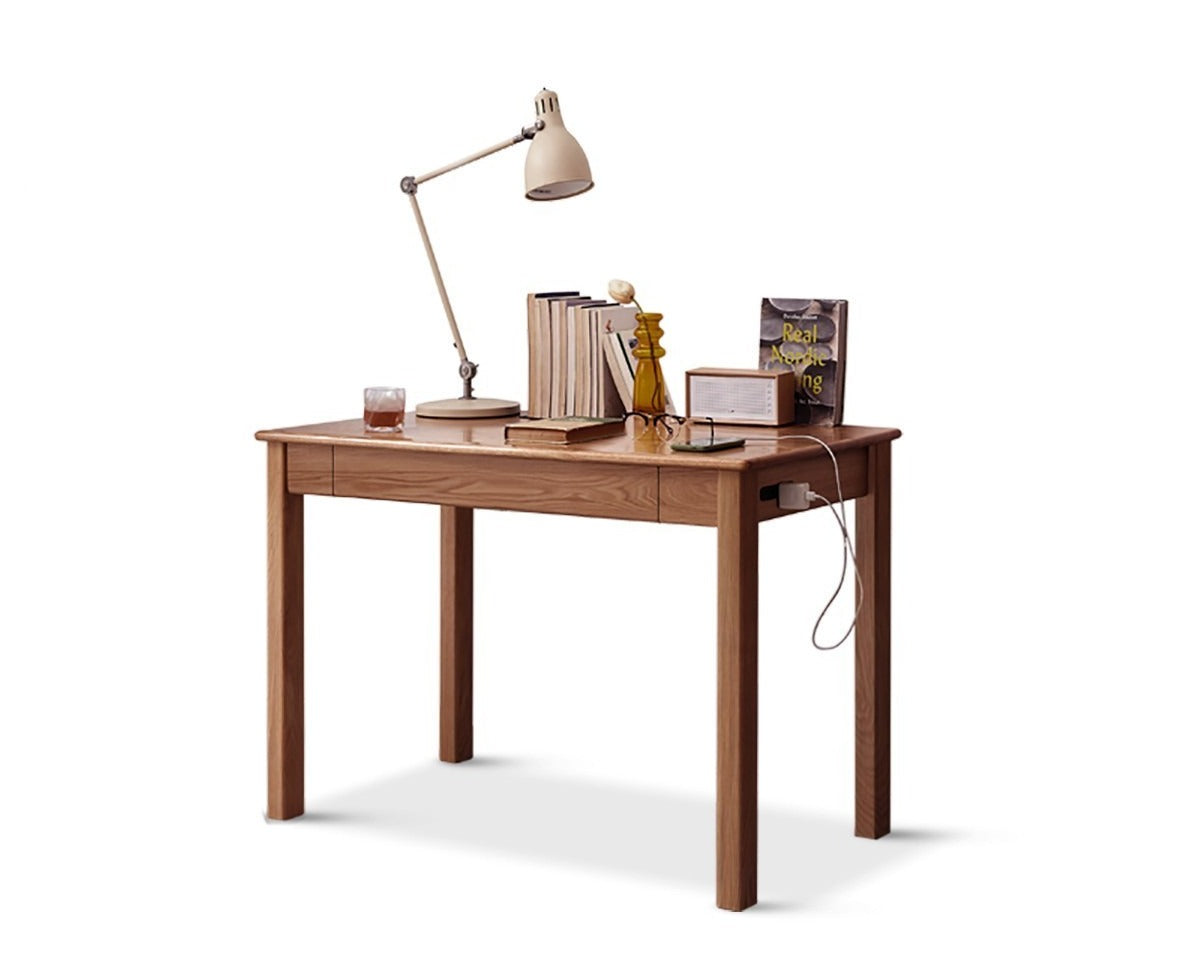 Oak, Ash solid wood USB office desk
