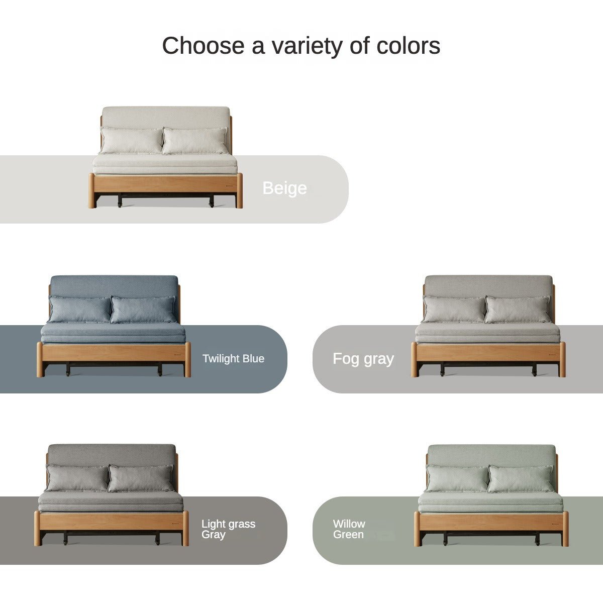 Beech, Birch solid wood sofa bed, Sleeper sofa