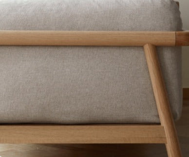 Oak solid wood fabric sofa)