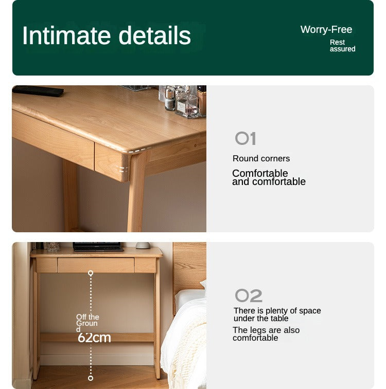 Beech solid wood small desk