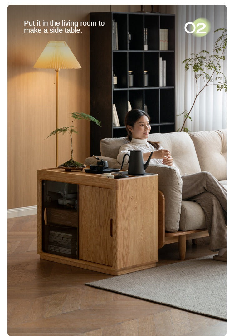 Ash,Oak solid wood Tea making side cabinet, side table: