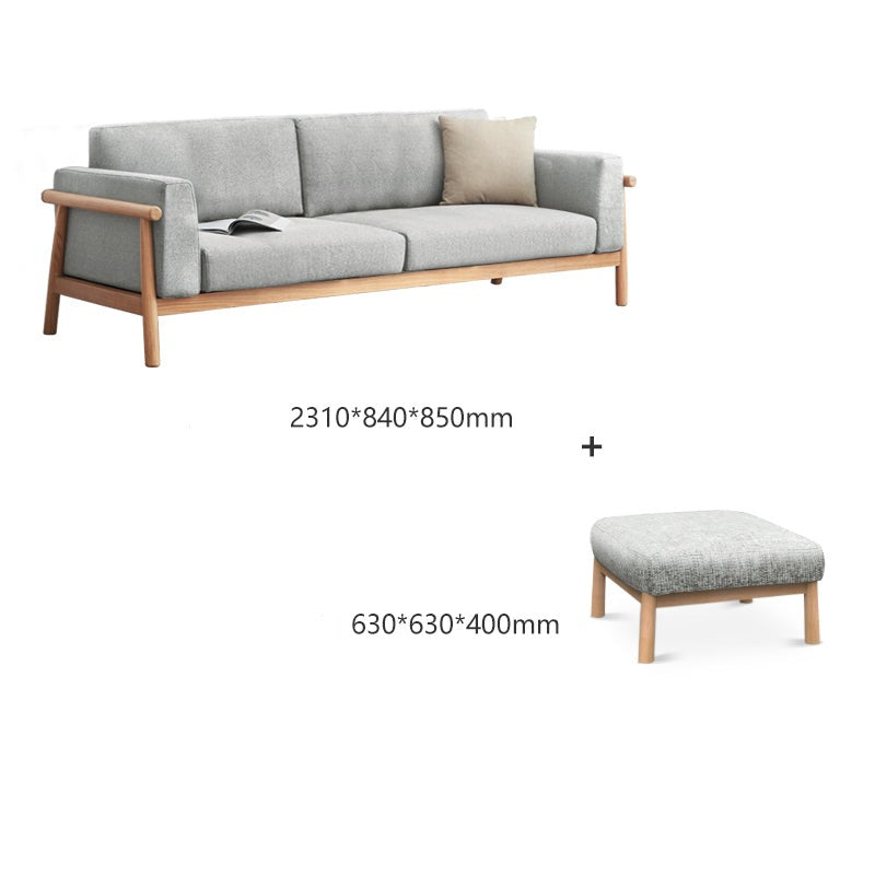 Oak solid wood fabric sofa)