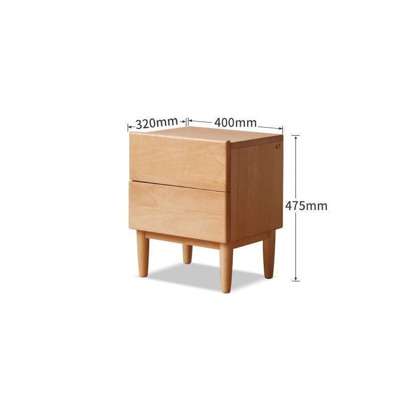 Beech solid wood bedside table and elevated storage rack, bedside ...