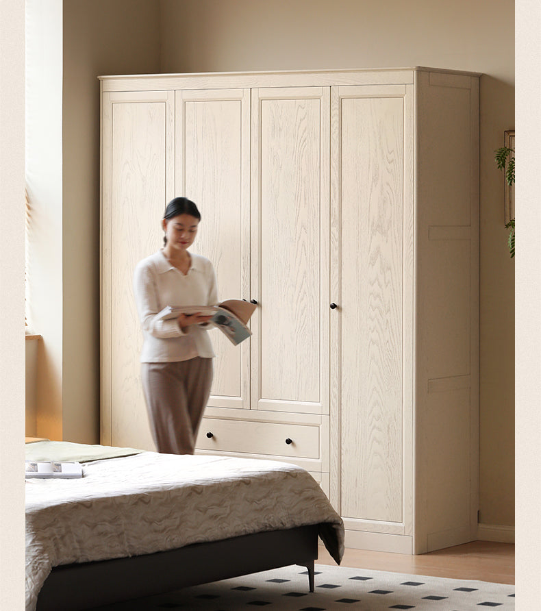 Oak solid wood American style wardrobe: