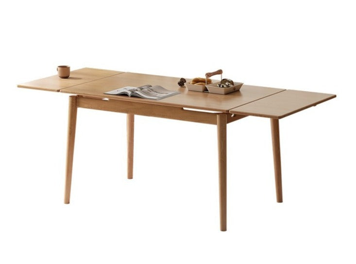 Oak solid wood Retractable dining table large tabletop