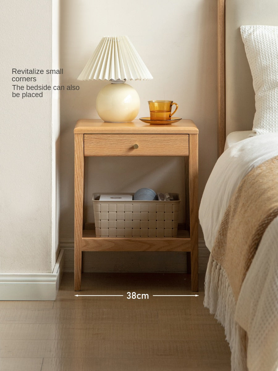 Oak solid wood Nightstand, side table.
