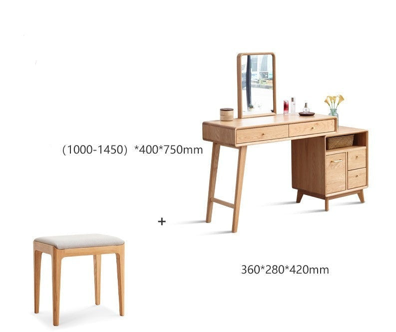 Oak solid wood Telescopic Dressing table cabinet: