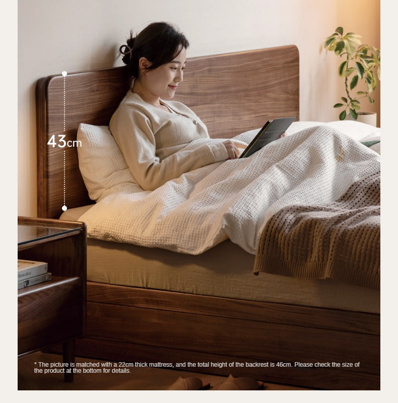 Black walnut , Oak solid wood bed box modern.