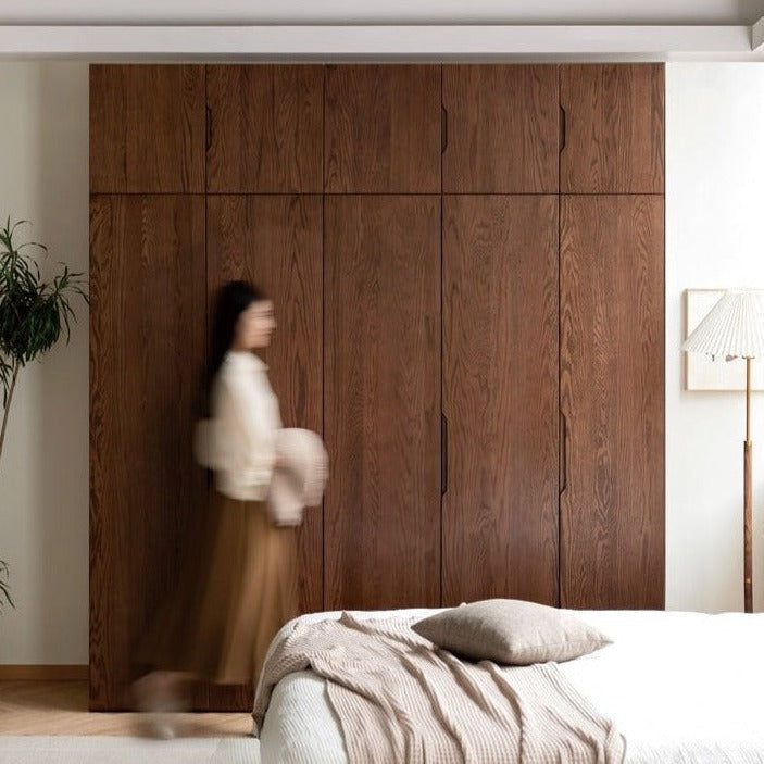 Oak solid wood wardrobe modern: