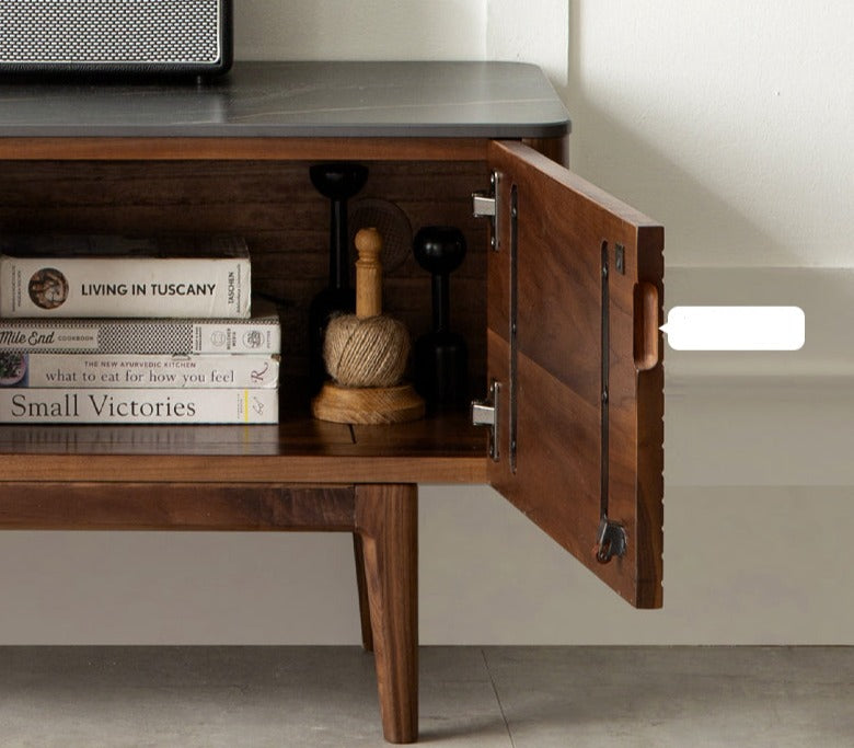 Black Walnut solid wood slate TV stand: