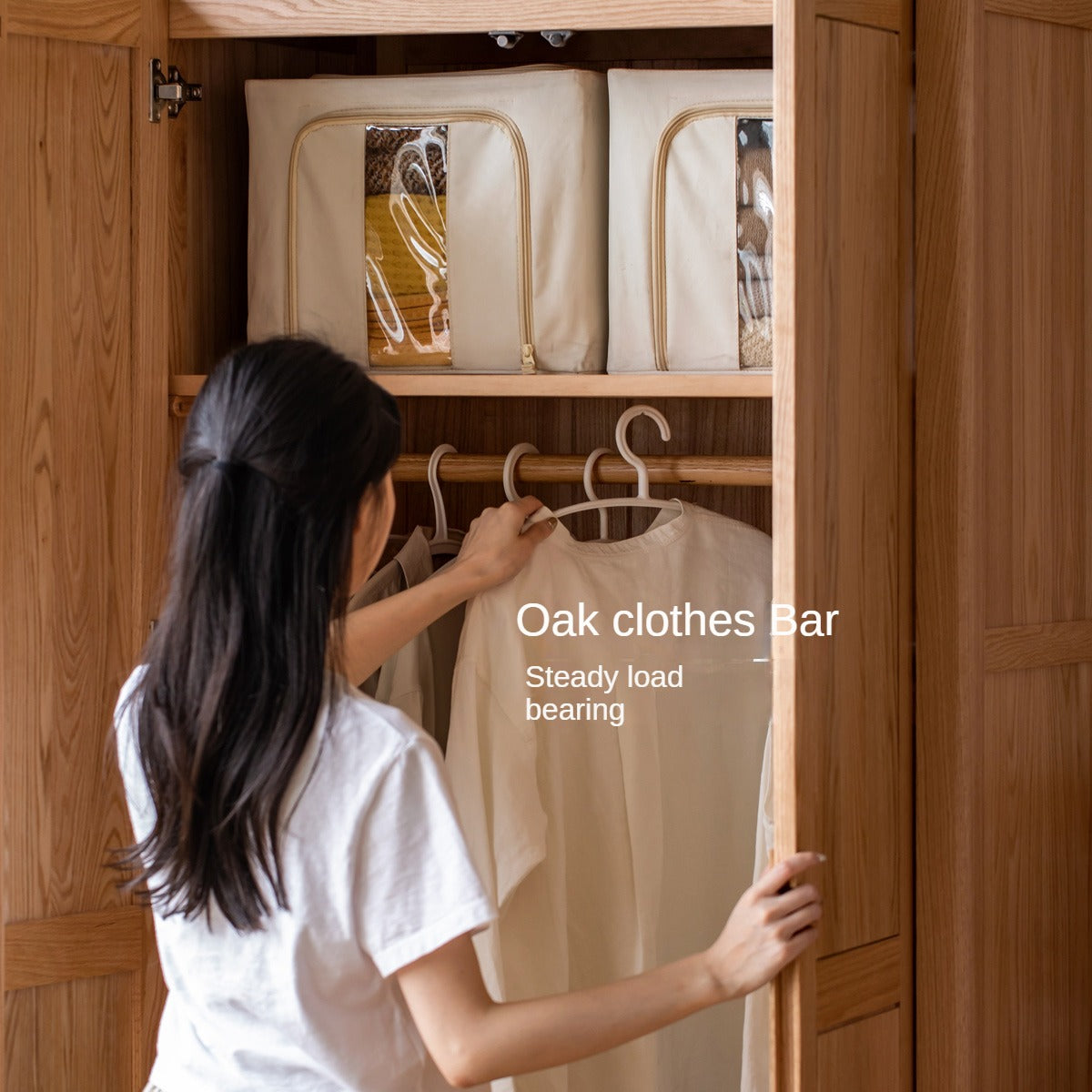 Oak solid wood combined Wardrobe: