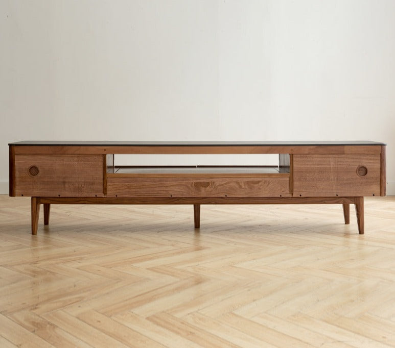 Black Walnut solid wood slate TV stand: