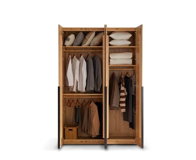 Oak solid wood high wardrobe modern: