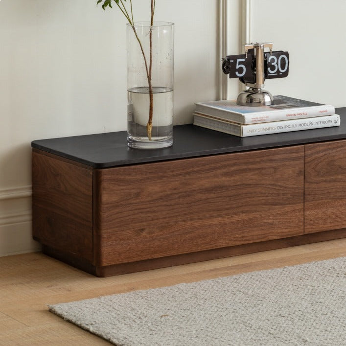 Black Walnut solid wood TV stand rock slab=