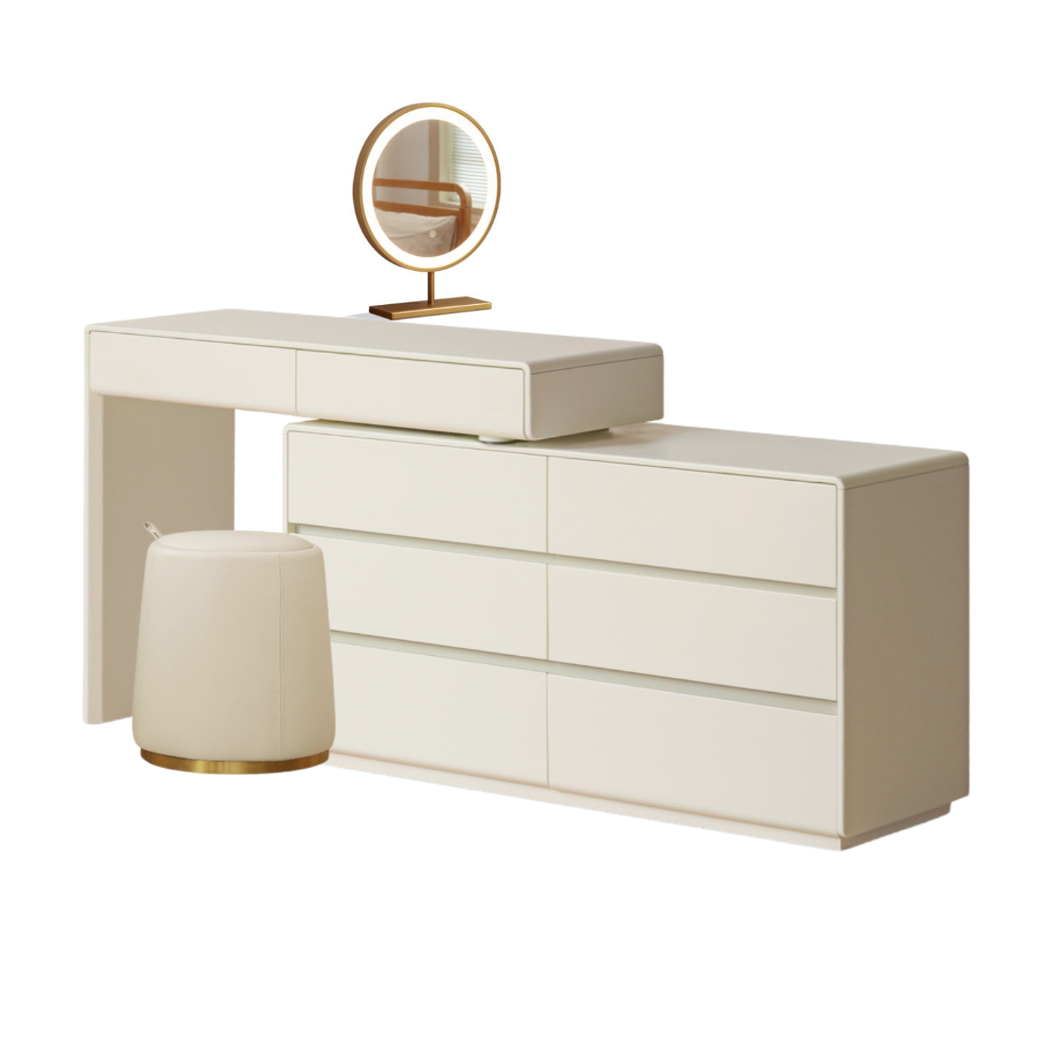 Poplar solid wood L shape Dressing table: