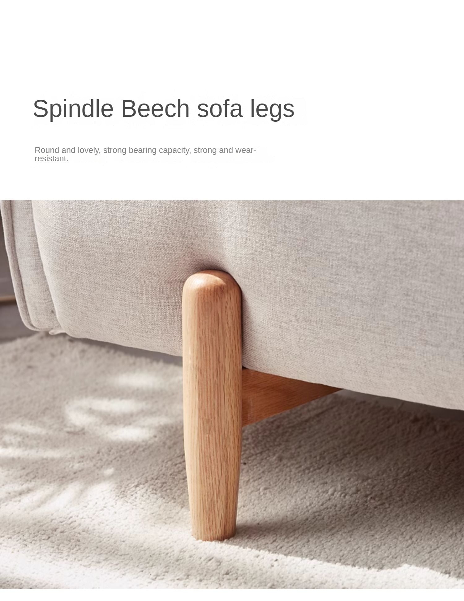 Fabric sofa Beech solid wood)