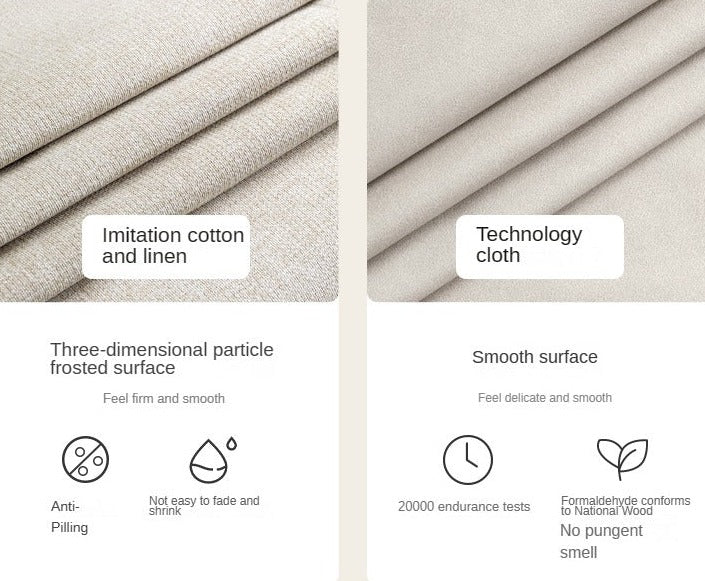 Oak Solid Wood Sofa,Technology Fabric, imitation cotton linen)