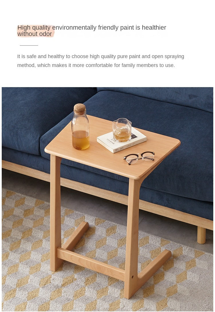 Oak Solid wood C-shaped side table-