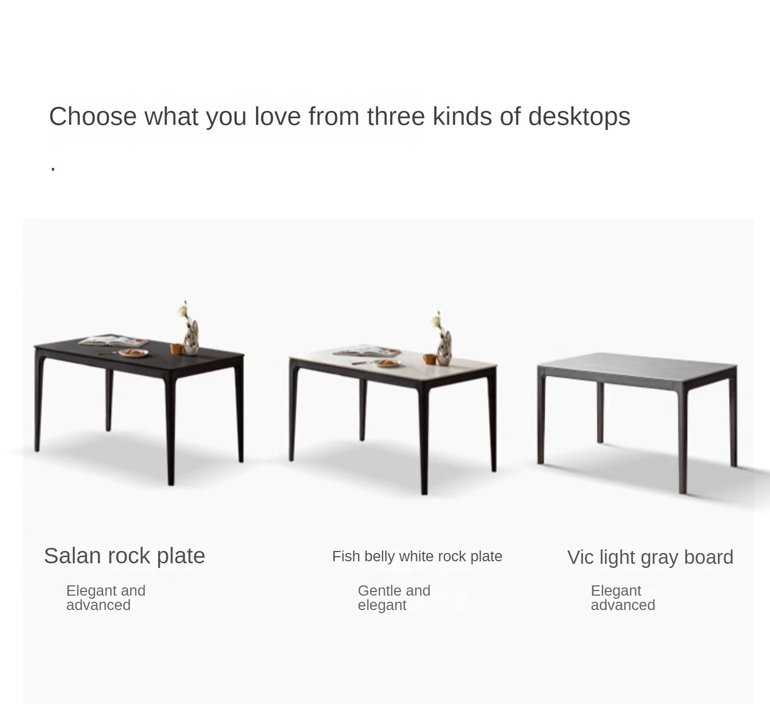 Oak solif wood Dining table rock slab surface