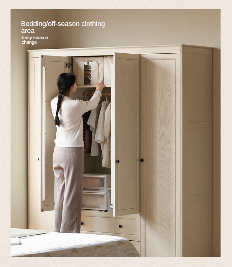 Oak solid wood American style wardrobe: