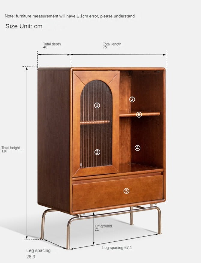 Poplar solid wood Side cabinet-