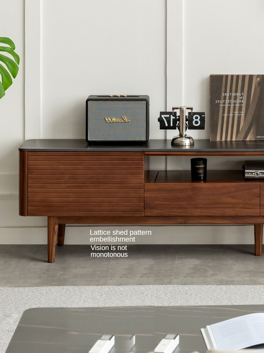 Black Walnut solid wood slate TV stand: