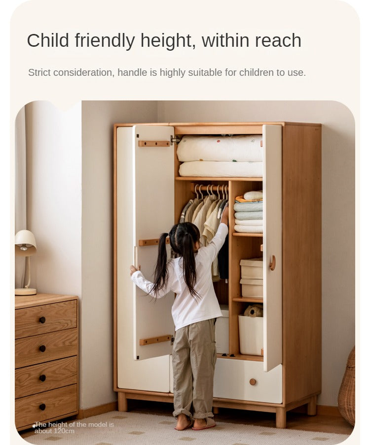 Beech solid wood Kids wardrobe