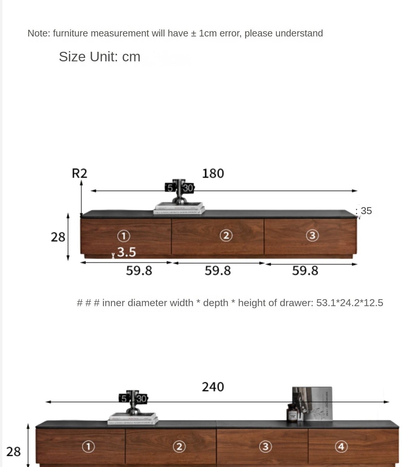 Black Walnut solid wood TV stand rock slab=