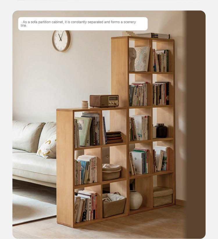 Oak solid wood Lattice Bookshelf