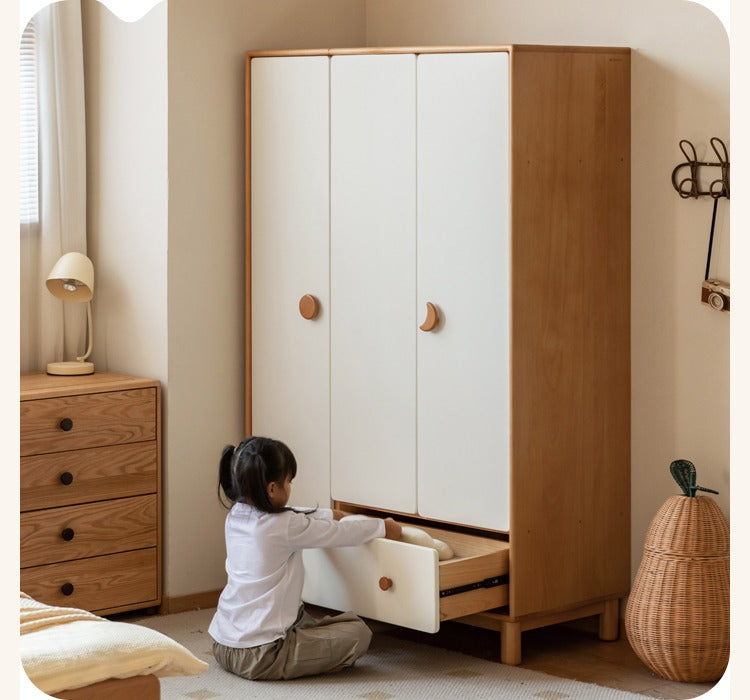Beech solid wood Kids wardrobe